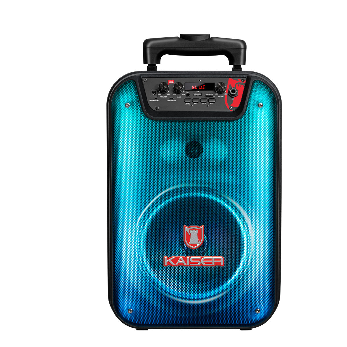 Bafle 8" 6500 W PMPO portátil con micrófono alámbrico – KAISER