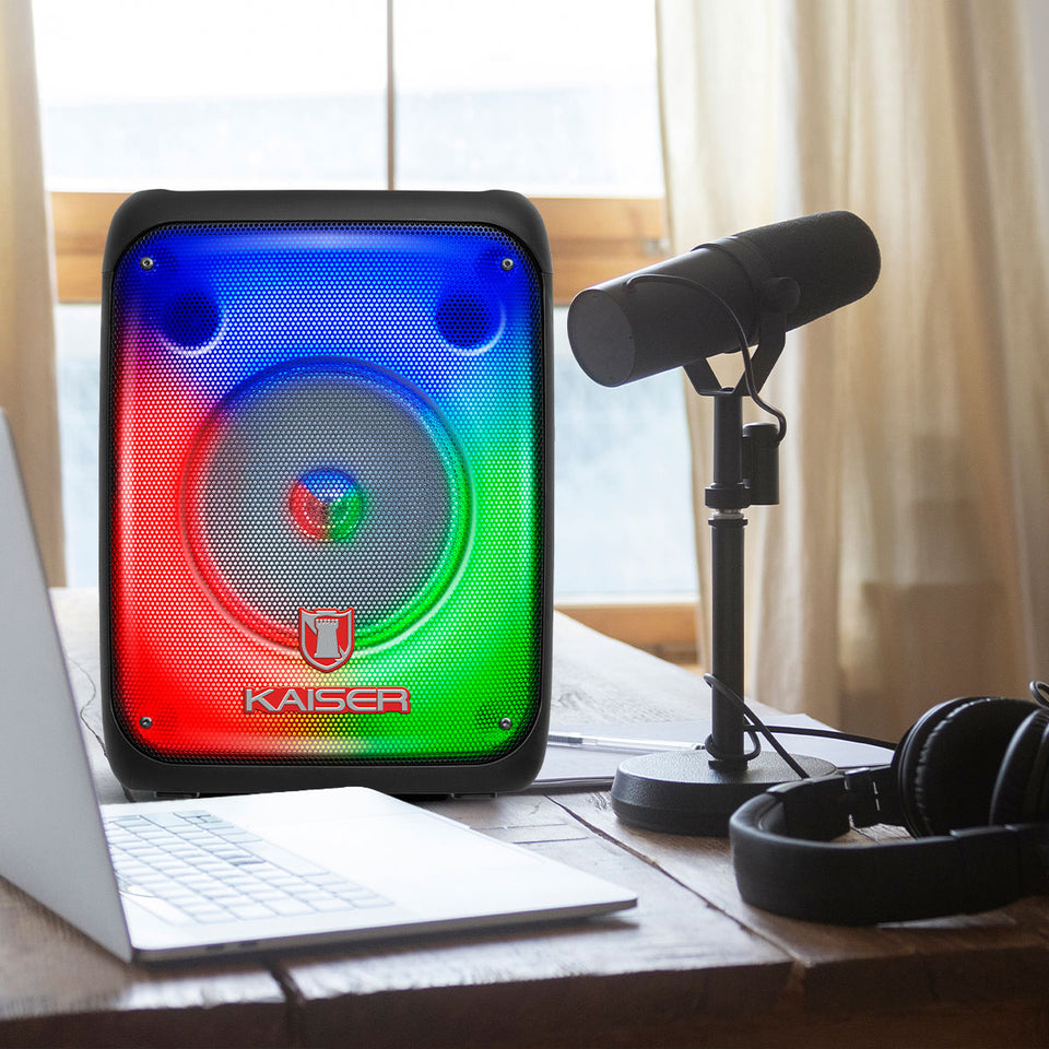 Bafle profesional 8" recargable 6,500 W PMPO Ranura para celular – KAISER