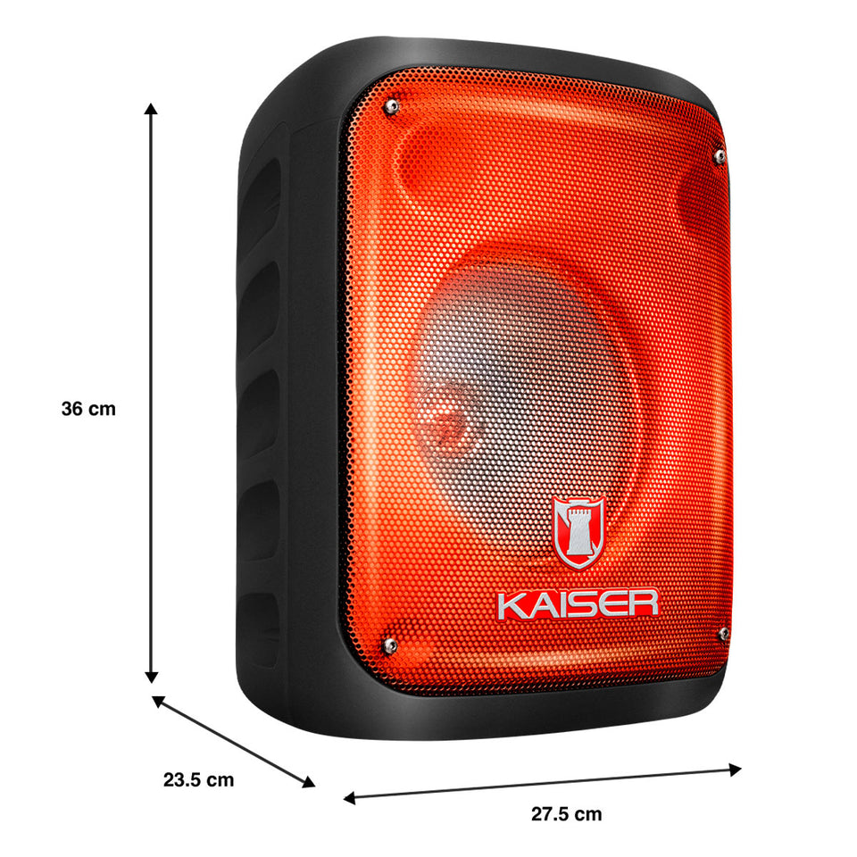Bafle profesional 8" recargable 6,500 W PMPO Ranura para celular – KAISER