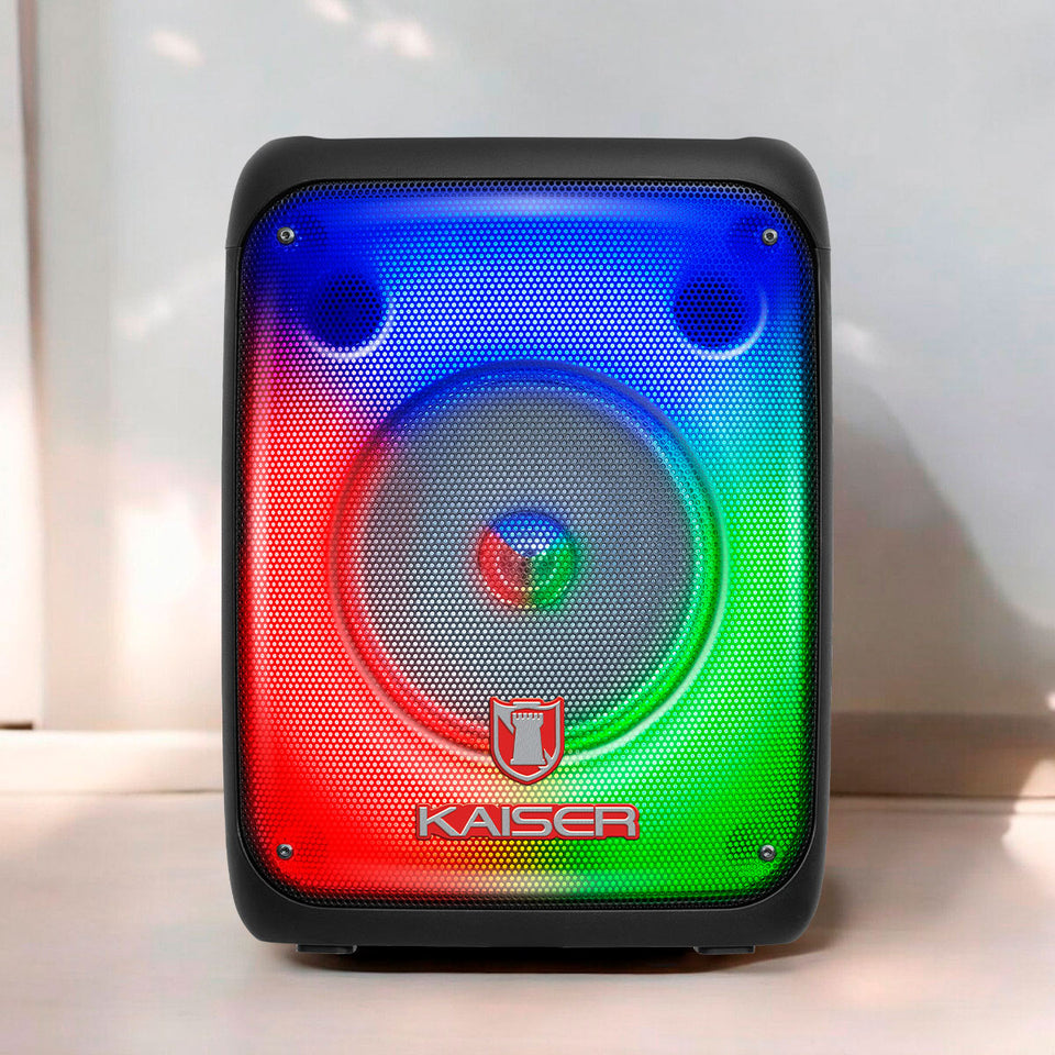 Bafle profesional 8" recargable 6,500 W PMPO Ranura para celular – KAISER