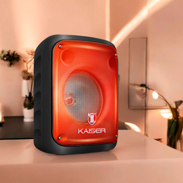 Bafle profesional 8" recargable 6,500 W PMPO Ranura para celular – KAISER