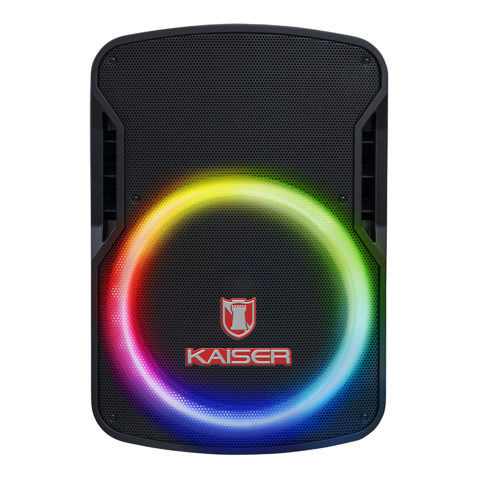 Bafle profesional 15” 26,900 W PMPO tripié y micrófono alámbrico – KAISER